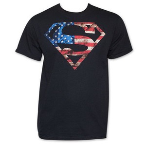 Superman American Flag Logo T-Shirt | eBay