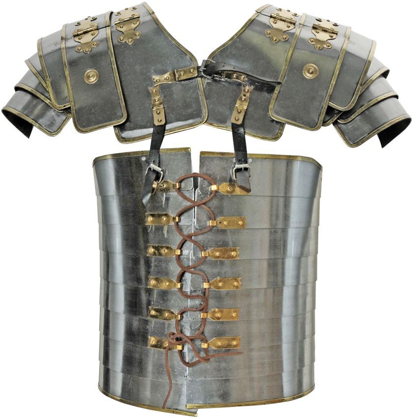 India Made Leather Strap Brass Trim Steel Construction Lorica Segmenta ...