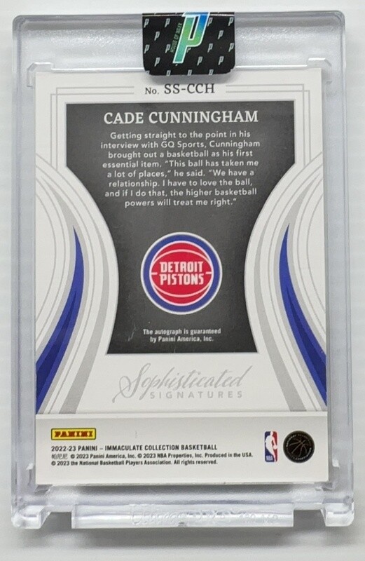 2022-23 Immaculate Collection Cade Cunningham Sophisticated Signatures ...