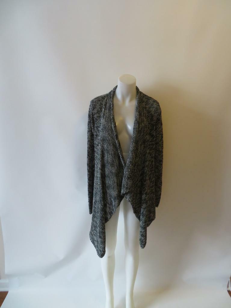 WOMENS ALICE + OLIVIA BLACK WHITE METALLIC SILVER CARDIGAN M * | eBay