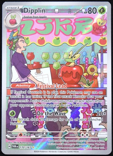 Pokemon TCG Dipplin 170/167 2024 Twilight Masquerade Illustration Rare ...