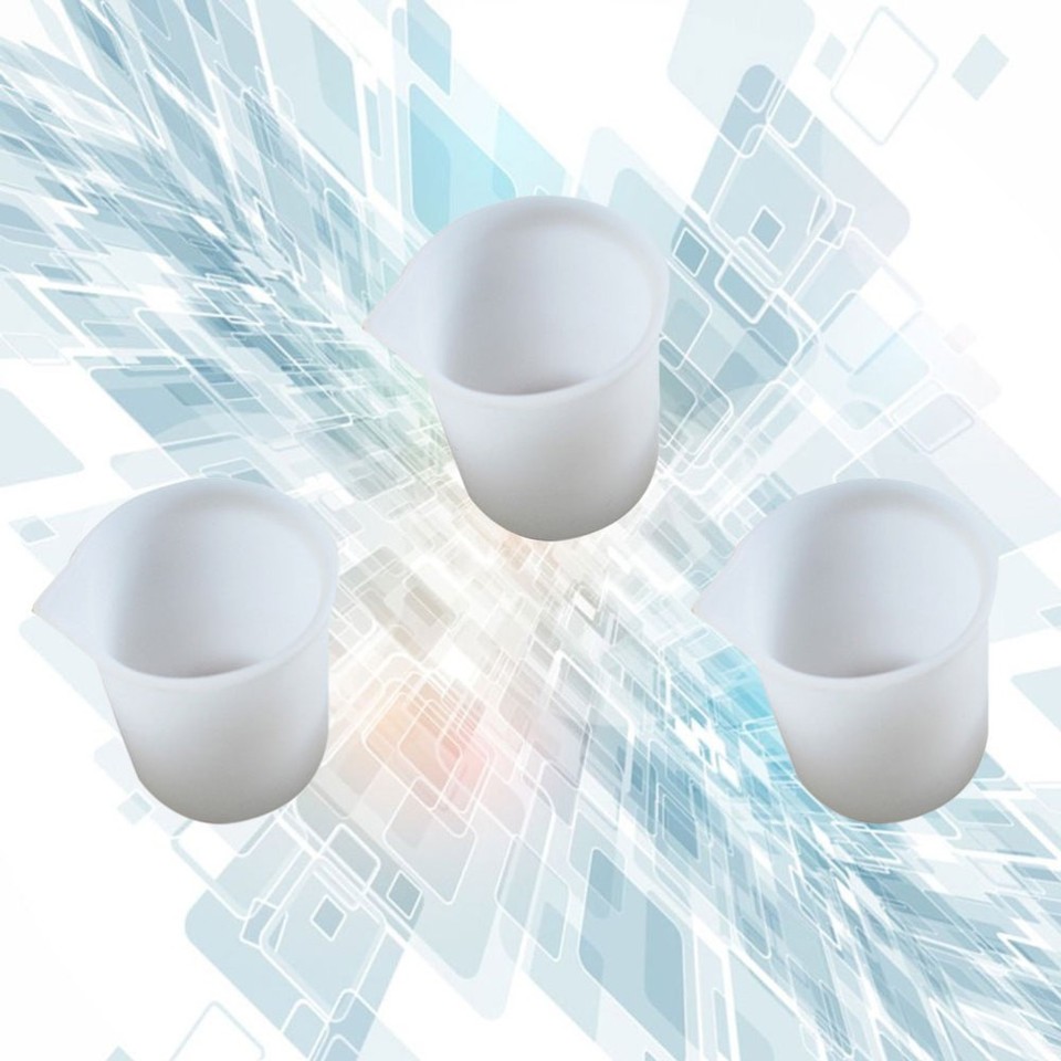 3 PCS Small Silicone Cups Liquid Measuring Clear Graduated Beakers | eBay