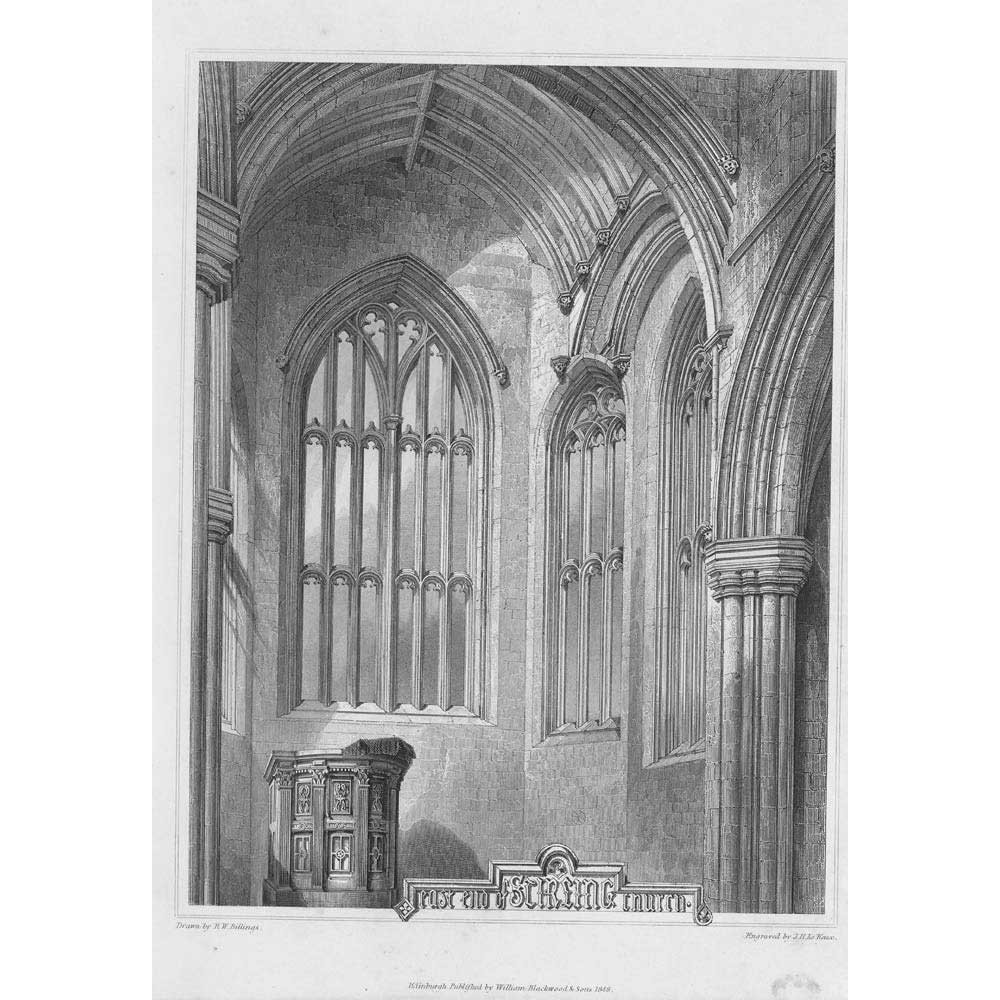 East End of Stirling Church - Antique Engraved Print 1848 | eBay UK