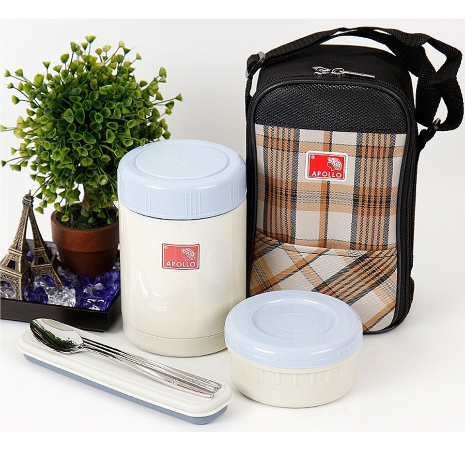 Stainless Steel Thermal Bento Sealed Lunch Box Bentoset Insulated Bag ...