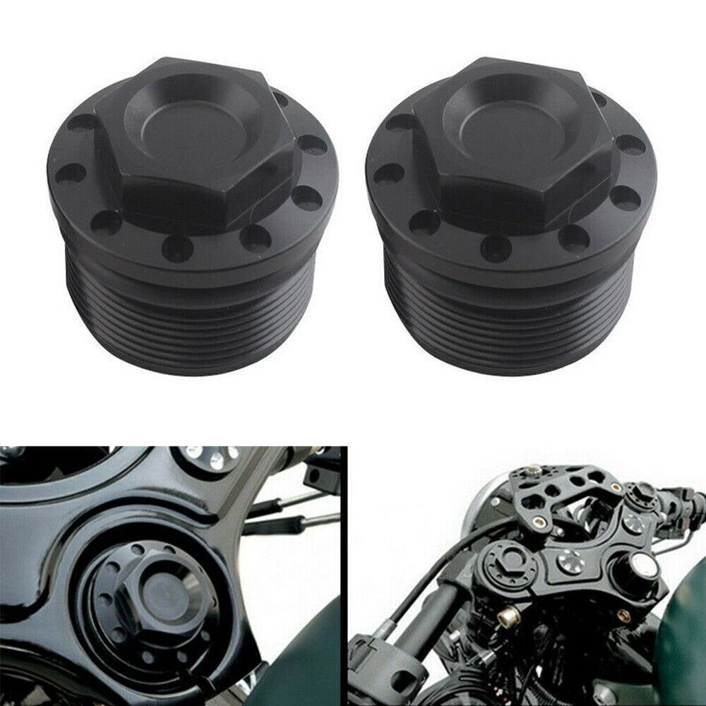 2X 39mm Fork Tube Caps Bolt CNC Anodized For Harley Sportster XL883 ...