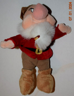 VINTAGE, SEVEN DWARF "GRUMPY," Beard, Tan Cap and Red Coat (10" Tall ...