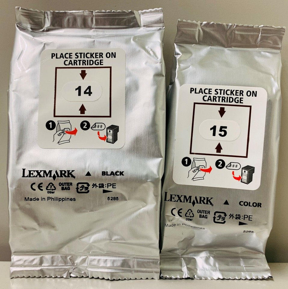 New Genuine Lexmark 14 15 2PK Ink Cartridges X Series X2630 X2650 Z ...