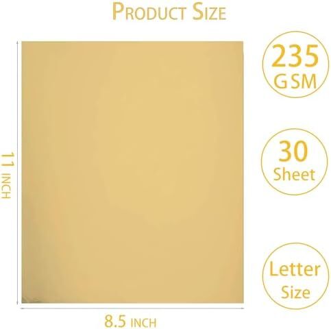 Metallic Gold Foil Paper Cardstock (30 Sheets) | eBay