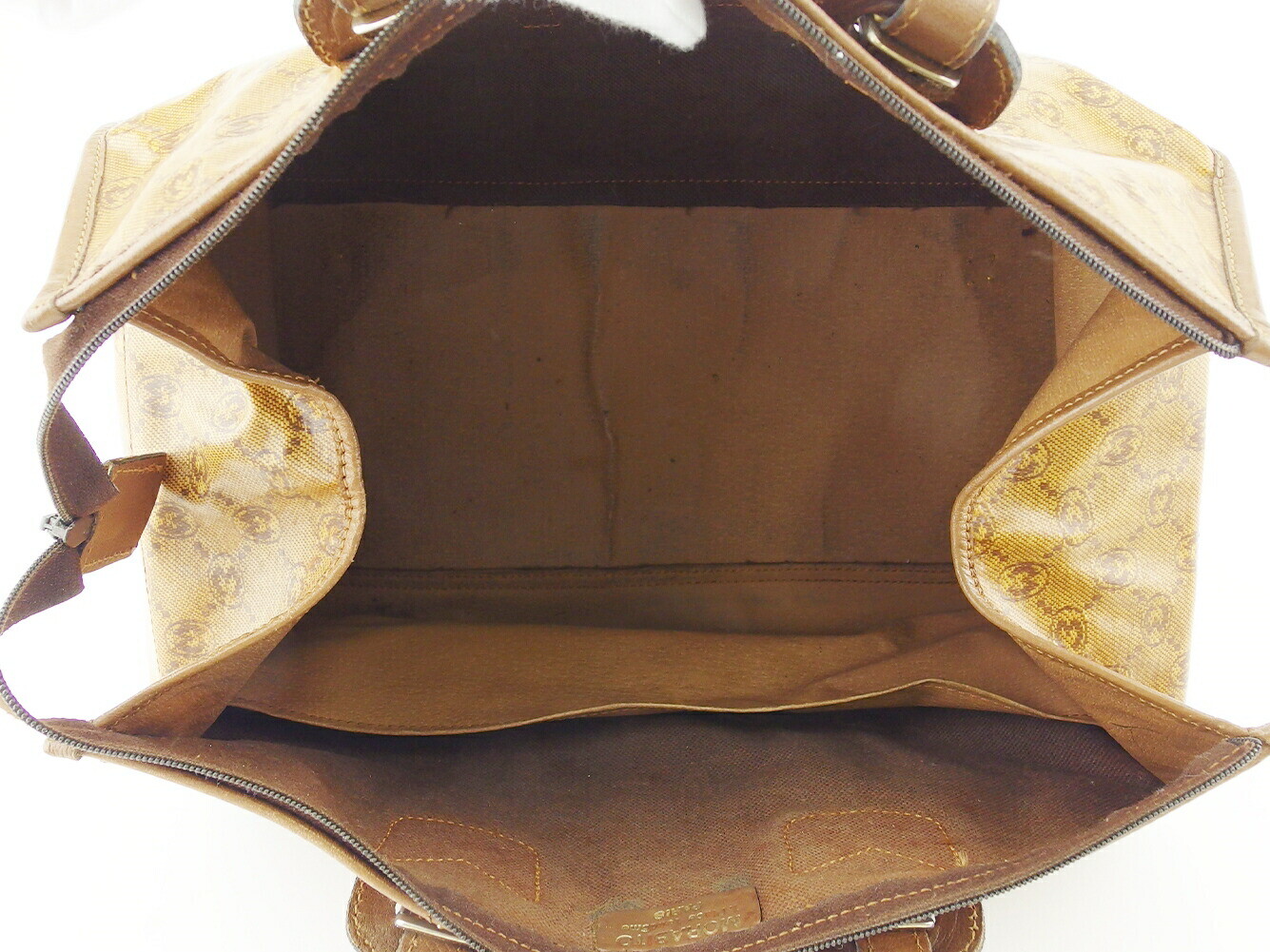 MORABITO Boston Bag Monogram Beige PVC x Leather Authentic USED T20348 ...