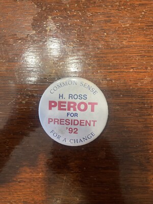 Ross Perot 1992 campaign pin button political | eBay