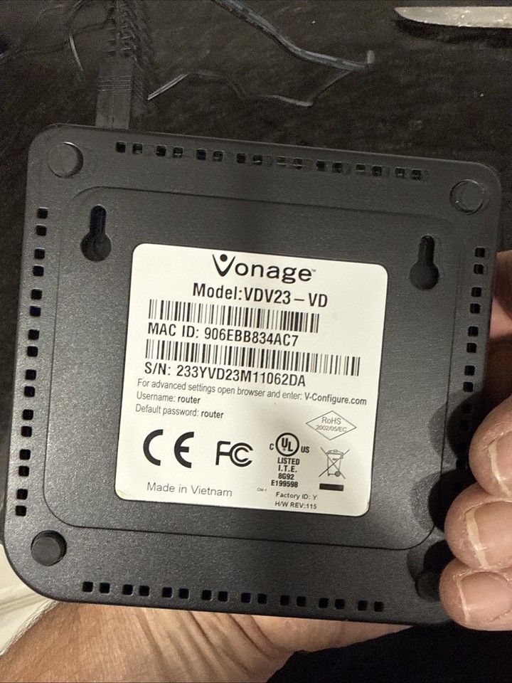 VONAGE VDV23-VD DIGITAL PHONE SERVICE ADAPTER w/Power Supply | eBay