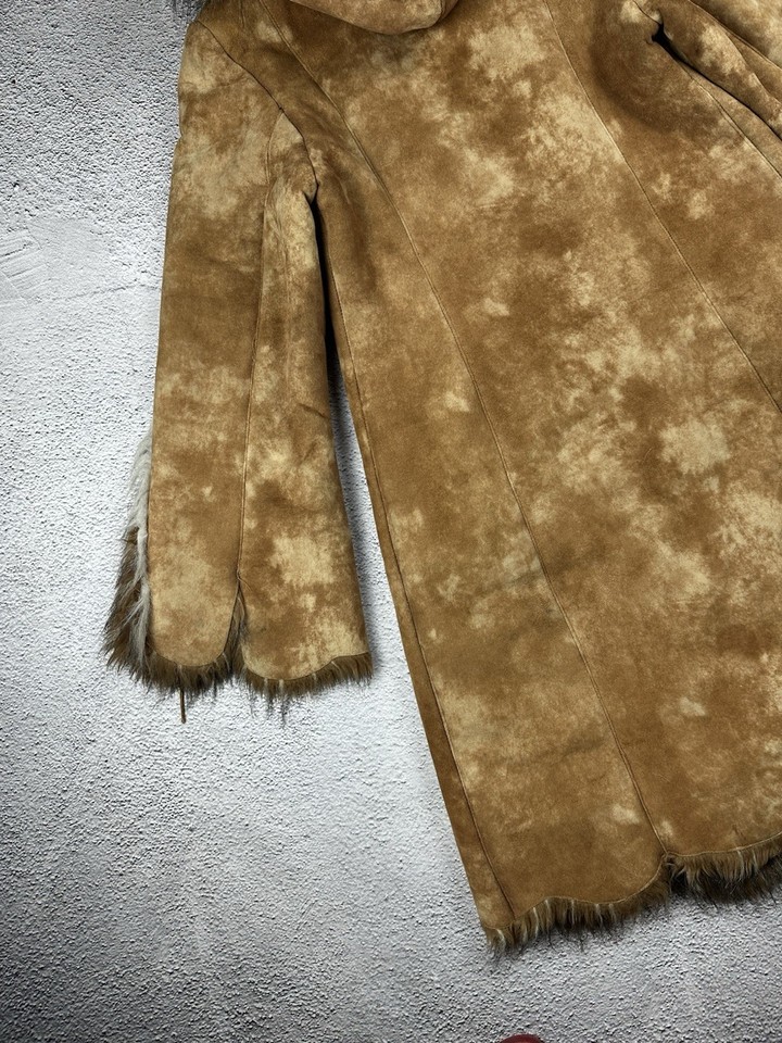 Vintage Faux Fur Fuzzy Shearling Long Coat Y2K Boho 80s Rare Woman’s ...