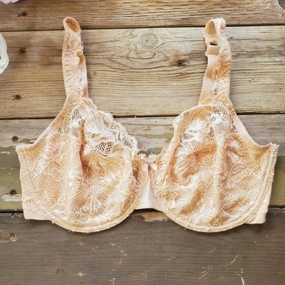 38DD Bali 6543 Lace Desire Lightly Unlined Full Figure Beige Underwire ...