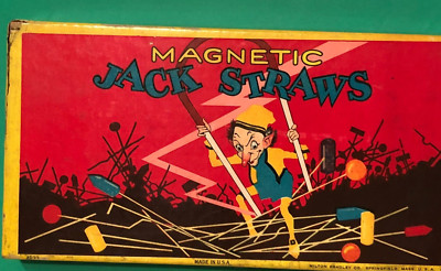 Magnetic Jack Straws Milton Bradley Vintage 1920 Original Box Great ...