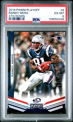 2019 Panini Playoff Randy Moss 4th Down #ed 06/10 PSA 6 EX-MT Patriots ...