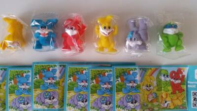 RABBITS COMPLETE SET OF 6 WITH ALL PAPERS KINDER SURPRISE EGG TOYS ...