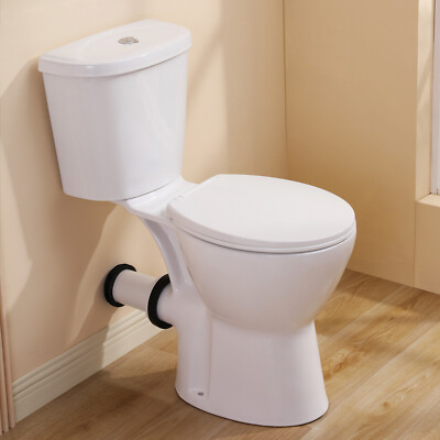 19" High Rear Outlet Toilet Dual Flush Round for Seniors Handicap Tall ...