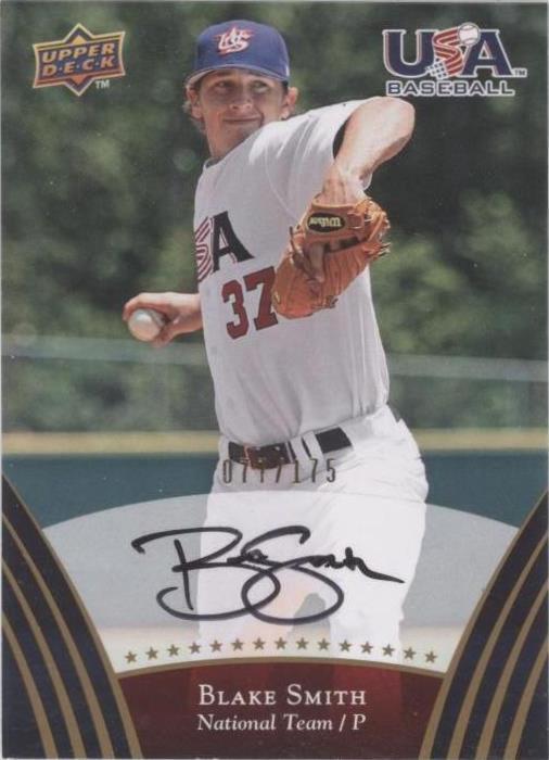 2008 Upper Deck USA Baseball Teams - Blake Smith #78 Gold Autographs ...