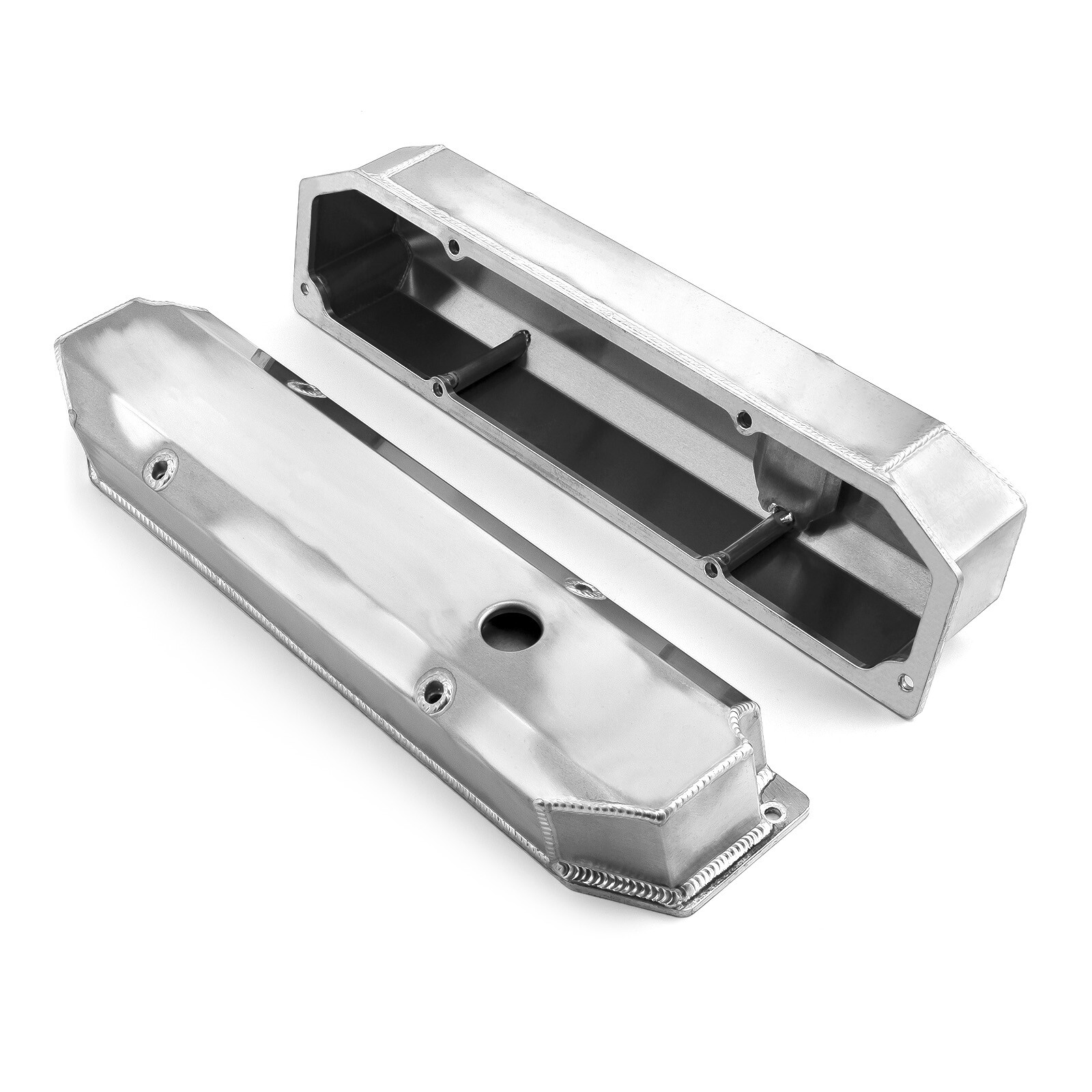 MOPAR CHRYSLER BB 383 440 Satin Fabricated Valve Covers - Tall W/ Hole ...