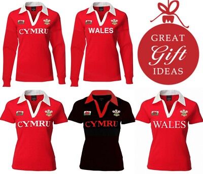 New Women's Welsh Wales Cymru V Collar Long Short Sleeve Rugby T Shirt ...