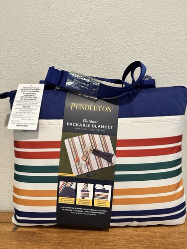 Pendleton National Park Outdoor Packable Blanket 60” x 72” White Stripes | eBay