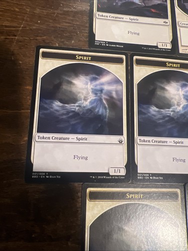 7x Spirit Creature Tokens White MTG Magic The Gathering Mixed Card Lot ...