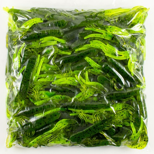 ZOOM BIG CRITTER CRAW 100 PACK BULK 5" 039-051 WATERMELON CHARTREUSE ...