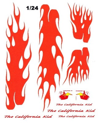 The California Kid flames 1/25th - 1/24th Scale Waterslide Decals | eBay