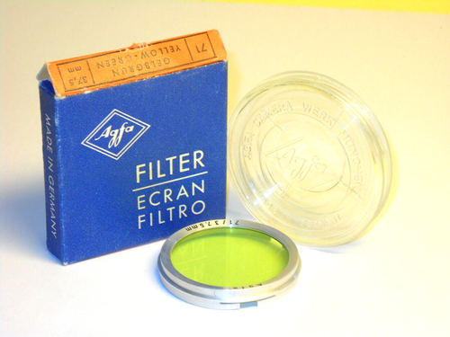 Agfa FILTER ECRAN GELBGRUN 71 - with Box and Plastic pot! 37,5mm Push ...