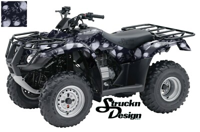 Grayscale Skull Pile Skeleton Decal Vinyl Graphic Wrap Kit ATV UTV Golf ...