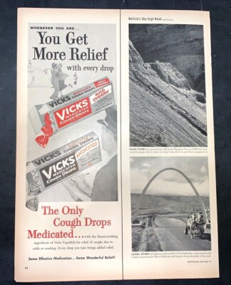 Life Magazine Ad VICKS MEDICATED COUGH DROPS 1954 A5 | eBay