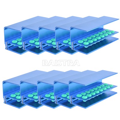 10x Dental Bur Block with Cover 16 Holes Blue Autoclavable For FG RA ...