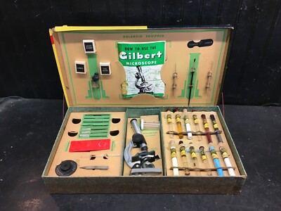 VINTAGE 1938 GILBERT MICROSCOPE SET No. 8 Scientific Experiments | eBay