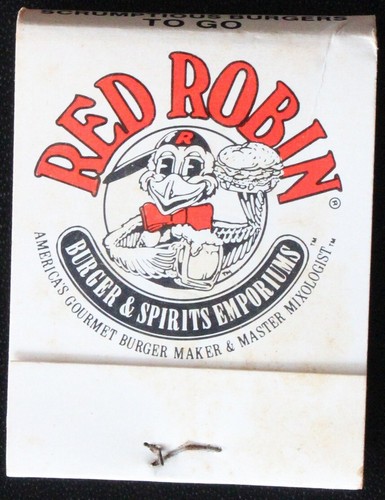 Red Robin Restaurant MatchBook Unused Unstruck Full Complete | eBay