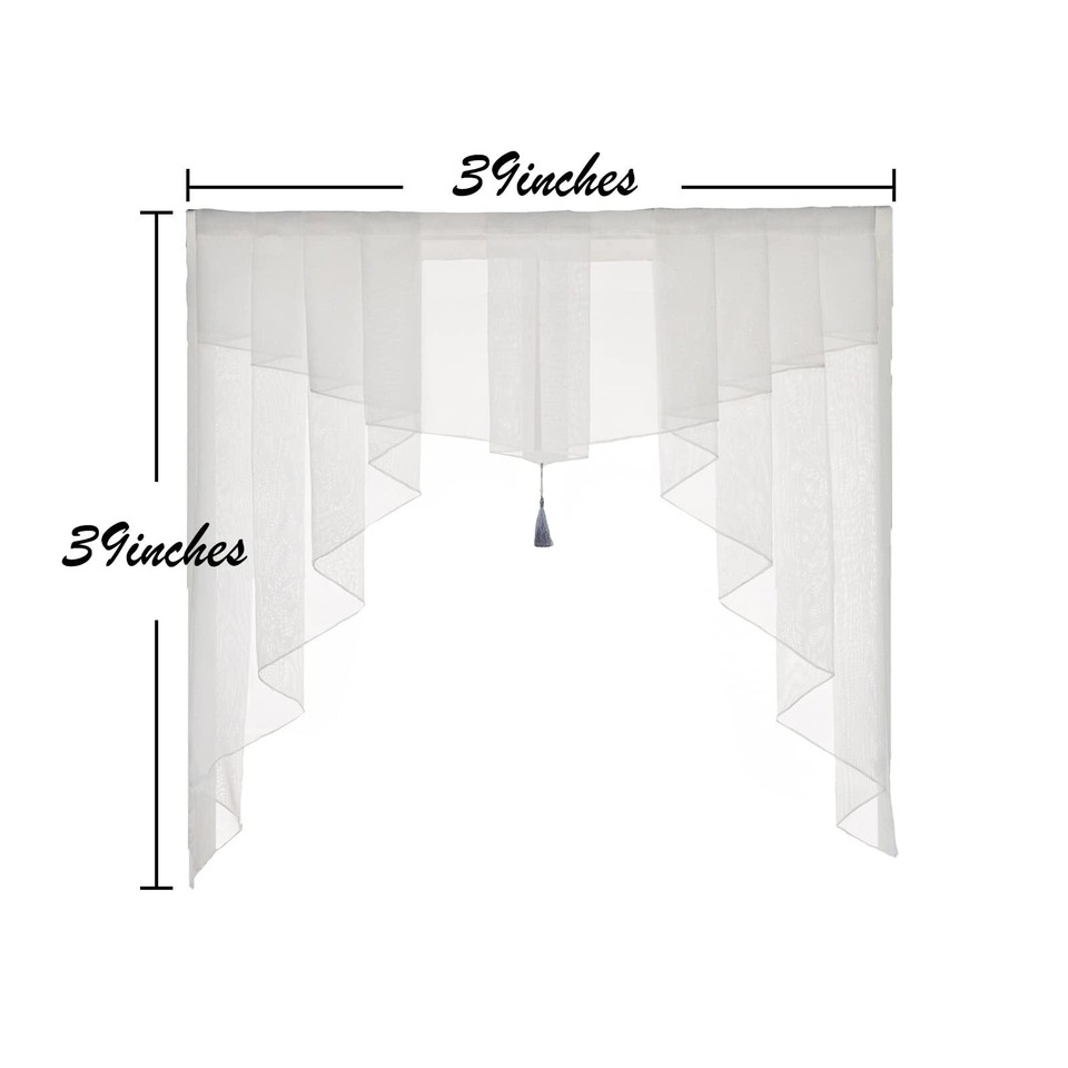 Swag Sheer Valance Curtains For Living Room Color Matching Kitchen Swag ...