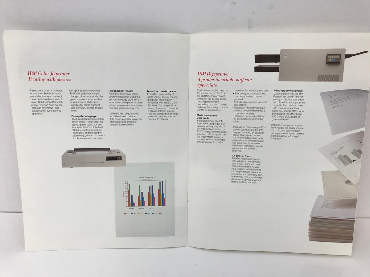 VINTAGE IBM PERSONAL PRINTERS BROCHURE | eBay VINTAGE IBM PERSONAL PRINTERS BROCHURE | eBay