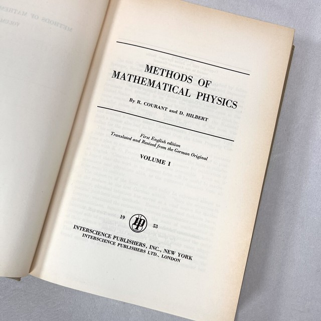 Methods of Mathematical Physics by David Hilbert and Richard Courant ...