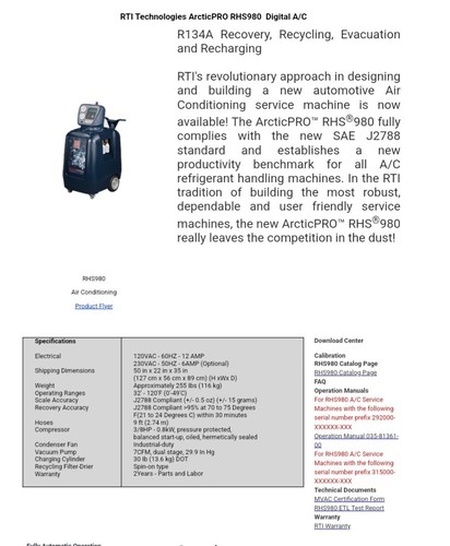 RTI Technologies ArticPRO RHS980 Digital A/C | eBay