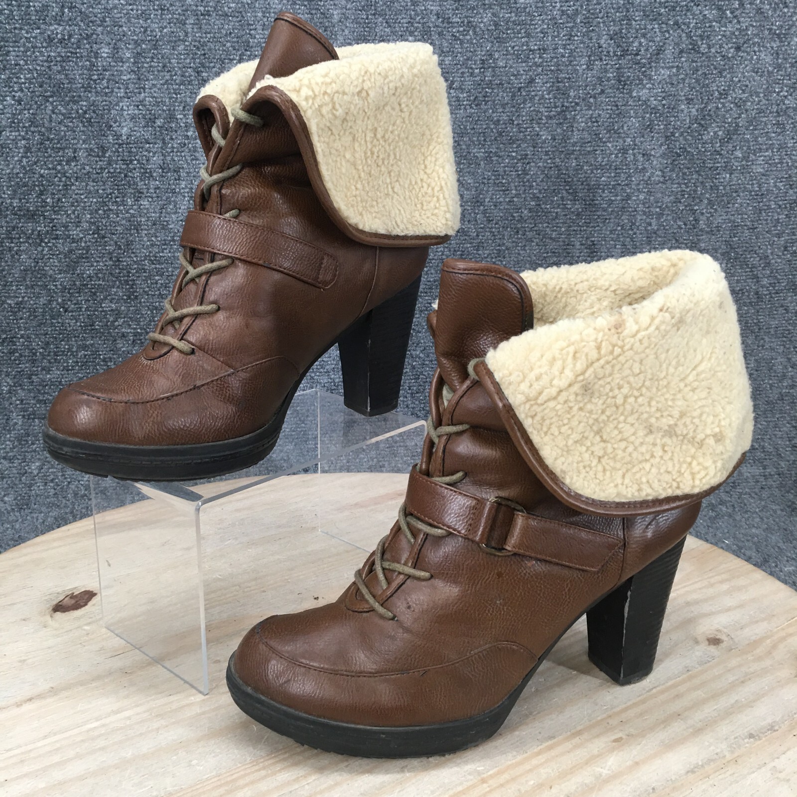 Naturalizer Boots Womens 10 M Tyla Ankle Booties Heels A1614S1901 Brown ...
