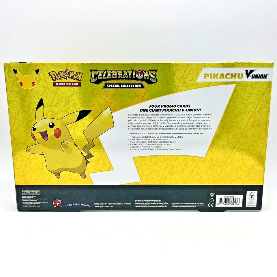 Pokémon TCG Celebrations Special Collection PIKACHU V-UNION Box * NEW ...