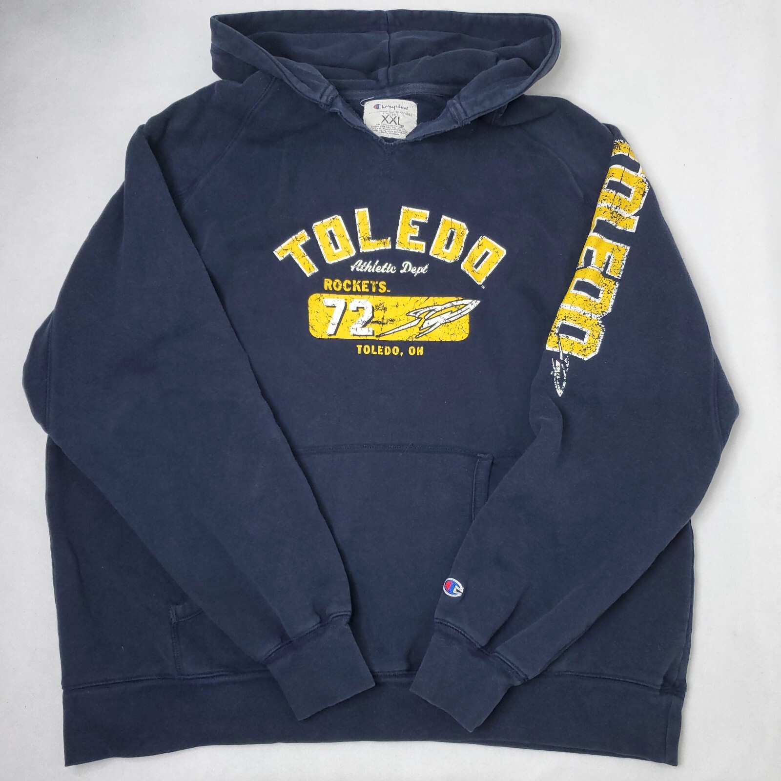 VTG Champion Toledo Rockets Football Hoodie Sweatshirt Navy Blue Men's ...