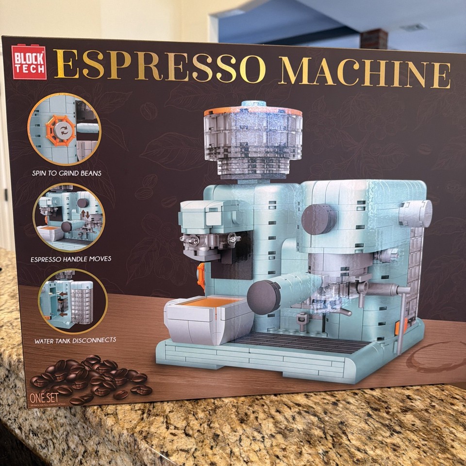 NEW, BLOCK TECH Espresso Machine Building Set, 565 Pieces, HUGE, Moving ...