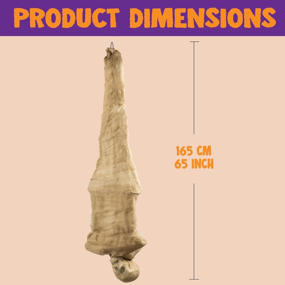 65" Halloween Decoration Cocoon Corpse, Animated Hanging Dead Body Prop ...