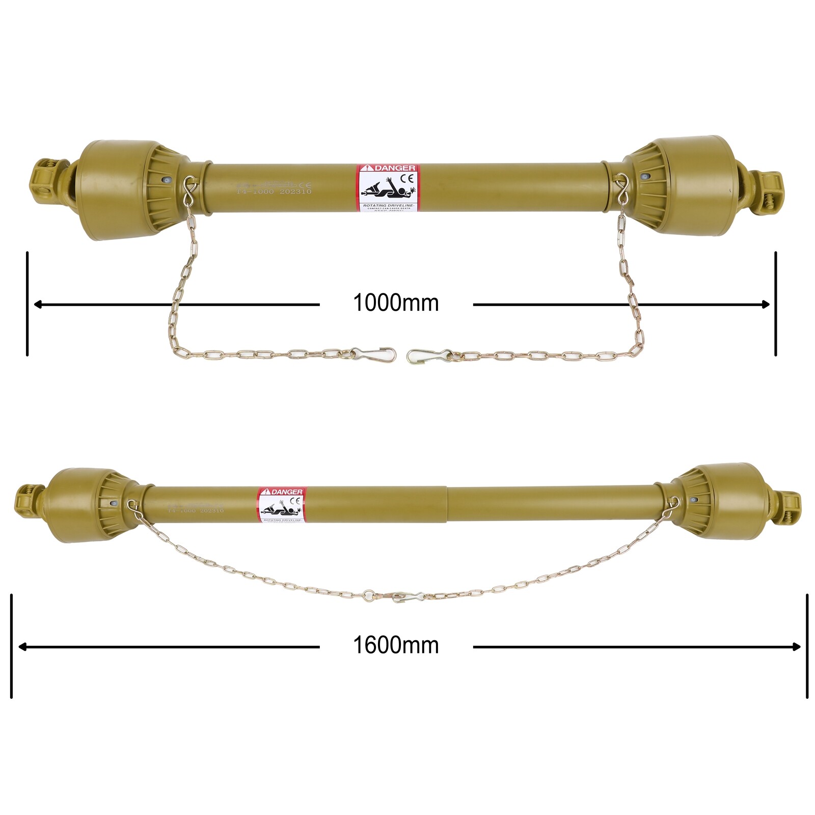 PTO Drive Shaft w/Security Chain Fit For Brush Hog Finish Mower Rotary ...