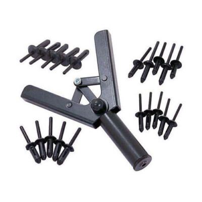 Plastic Rivet Gun Garage Bodyshop Hand Riveter Tool + 40 Rivets ...