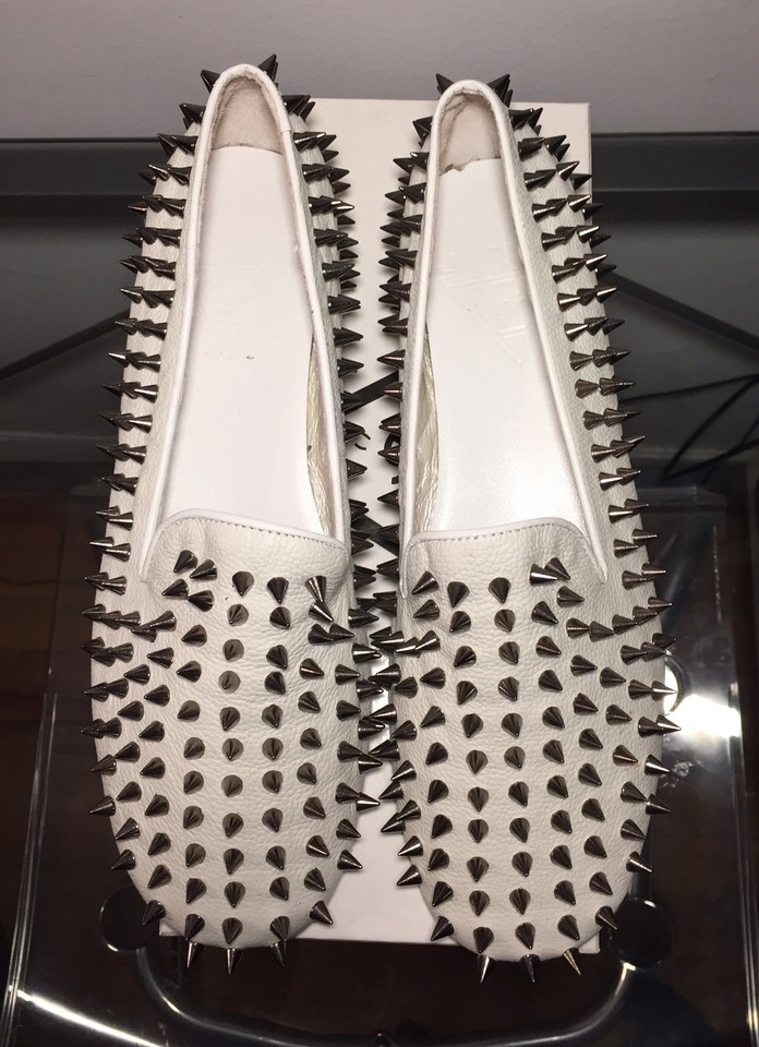 UNIF Hellraiser Metal Spiked Slip On Shoes/Loafers White US 9 RARE NEW ...