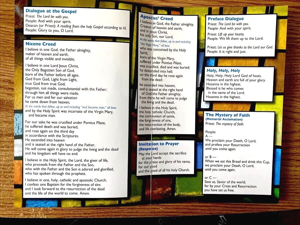 Pew Cards: Revised Order of the Mass Prayers and Responses (lots Of 39 ...