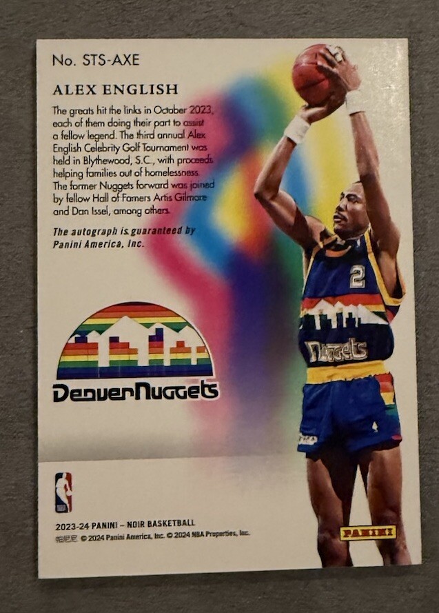 Alex English 2023-24 Panini Noir Shadow Signatures 1/99 On Card Auto ...