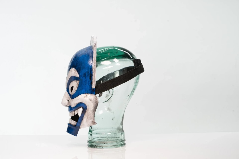 Blue Kabuki Spirit Mask Costume or Display Prop - Dirty Version | eBay