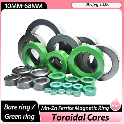 Anti-interference Manganese Zinc Ferrite Rings Toroid Green / Bare Iron ...
